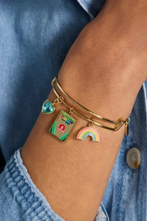 ALEX AND ANI Crayola 'to Teach Is To Color A Life Forever' Multi Charm Bangle