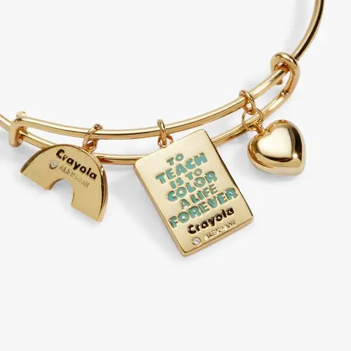 ALEX AND ANI Crayola 'to Teach Is To Color A Life Forever' Multi Charm Bangle