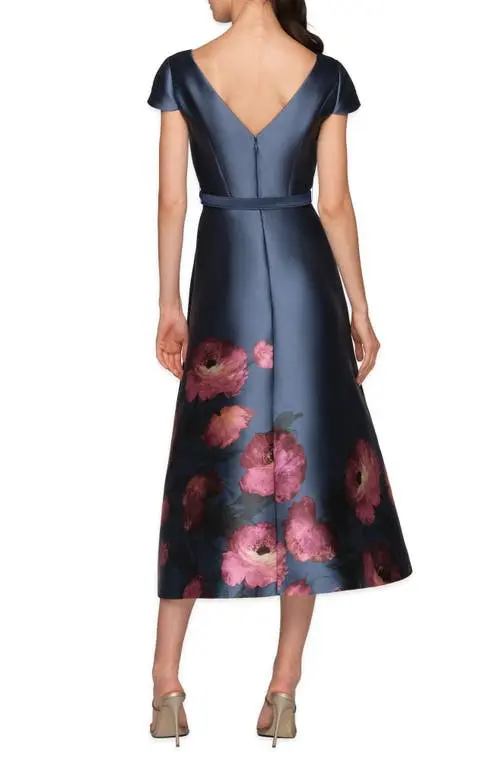 KAY UNGER Ina Belted Cocktail Dress