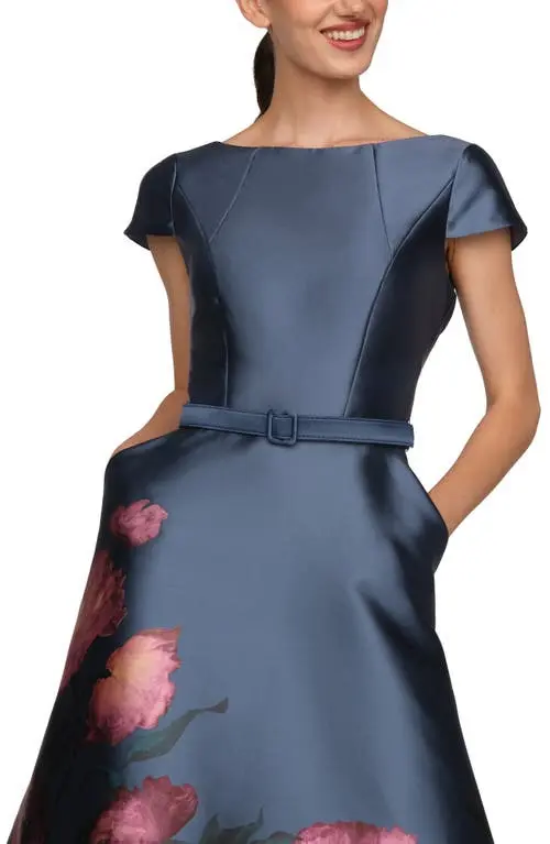 KAY UNGER Ina Belted Cocktail Dress