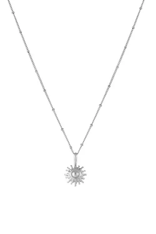 ATOLEA Sun Pendant Necklace - Silver