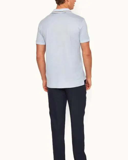 Orlebar Brown Dominic Tipping Polo Shirt - Light Sky Pool