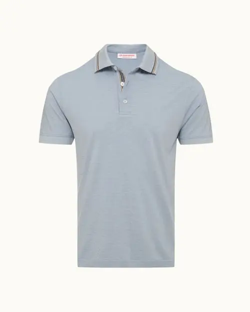 Orlebar Brown Dominic Tipping Polo Shirt - Light Sky Pool