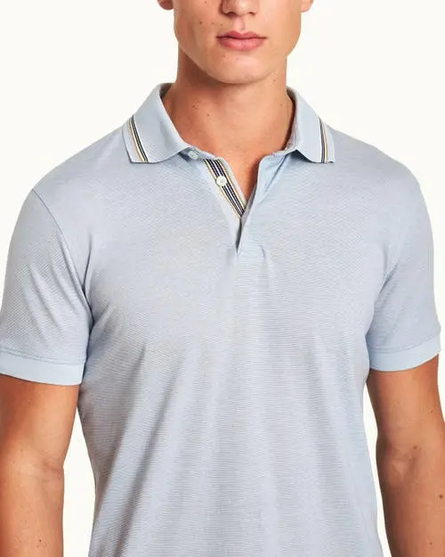 Orlebar Brown Dominic Tipping Polo Shirt - Light Sky Pool