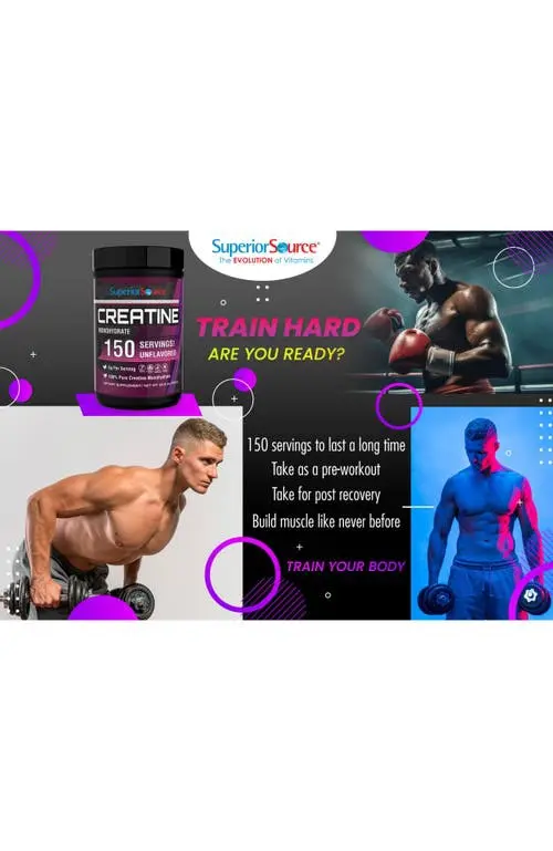 SUPERIOR SOURCE Pure Creatine Monohydrate Powder Supplement