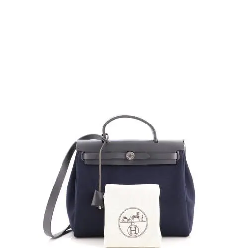 Hermès Herbag Zip Leather And Toile 31 - Blue