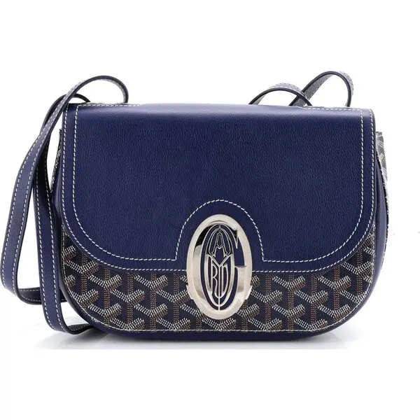Goyard 233 Bag Coated Canvas And Leather - Blue