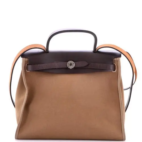 Hermès Herbag Zip Leather And Toile 31 - Grey