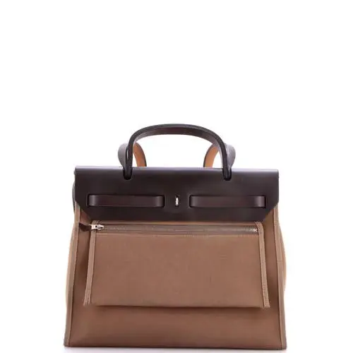 Hermès Herbag Zip Leather And Toile 31