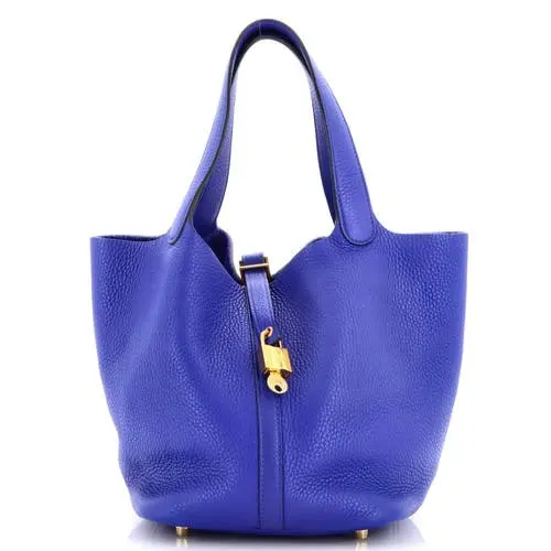 Hermès Picotin Lock Bag Clemence Mm - Blue