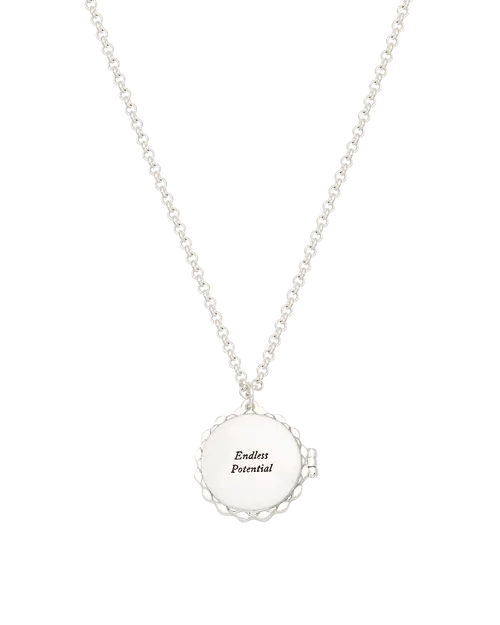 FABLE ENGLAND Ivy Blossom Locket Necklace - Silver