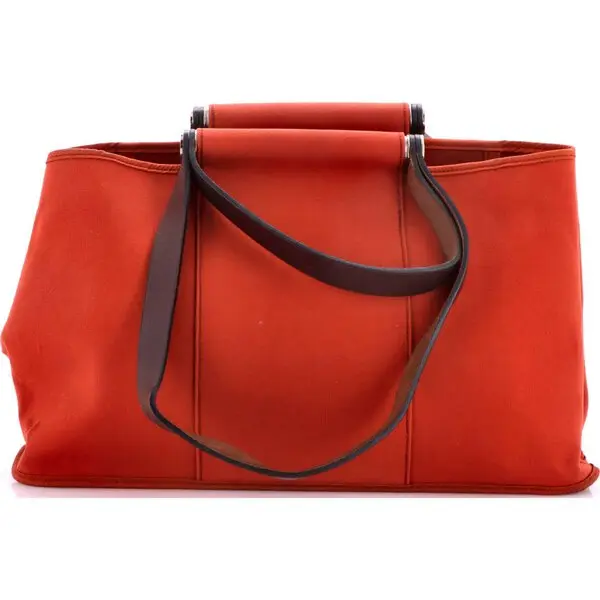 Hermès Cabag Elan Toile And Leather 39 - Red
