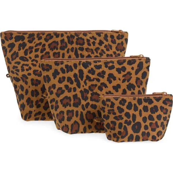 Baggu Go 3-piece Pouch Set - Leopard
