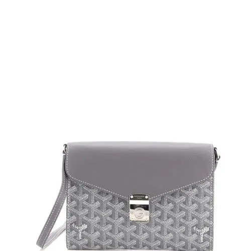 Goyard Chypre Wallet On Strap Coated Canvas With Leather - Grey