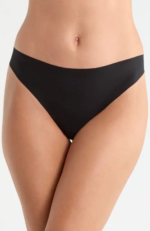 Nordstrom Invisible Edge Assorted 3-pack Thongs - Black