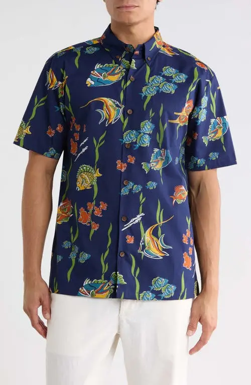 KAHALA Kahuna Bay Short Sleeve Button-down Shirt - Midnight