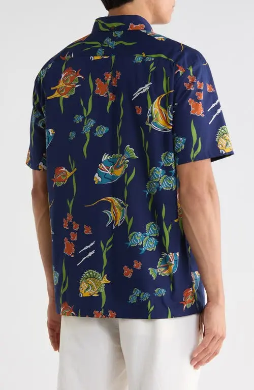 KAHALA Kahuna Bay Short Sleeve Button-down Shirt - Midnight