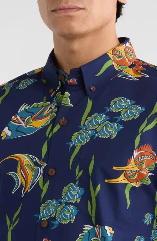 KAHALA Kahuna Bay Short Sleeve Button-down Shirt - Midnight