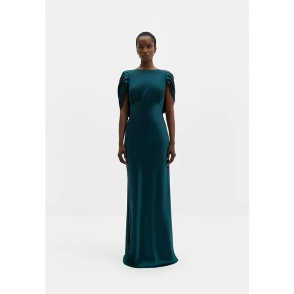MALINA Louise Draped Back Maxi Dress - Teal