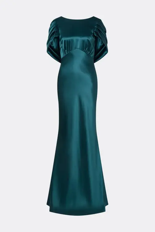 MALINA Louise Draped Back Maxi Dress