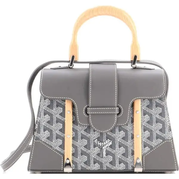 Goyard Structured Saigon Top Handle Bag Coated Canvas With Leather Mini