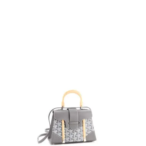Goyard Structured Saigon Top Handle Bag Coated Canvas With Leather Mini