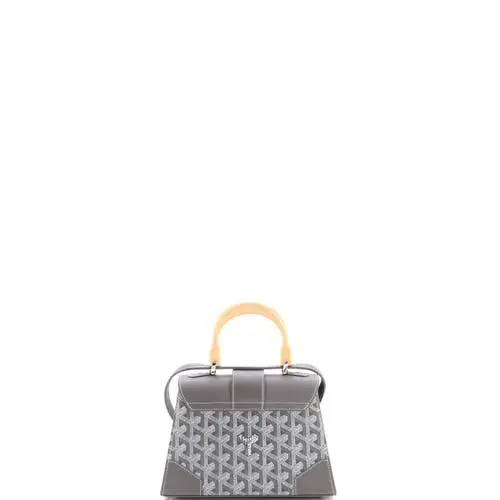 Goyard Structured Saigon Top Handle Bag Coated Canvas With Leather Mini