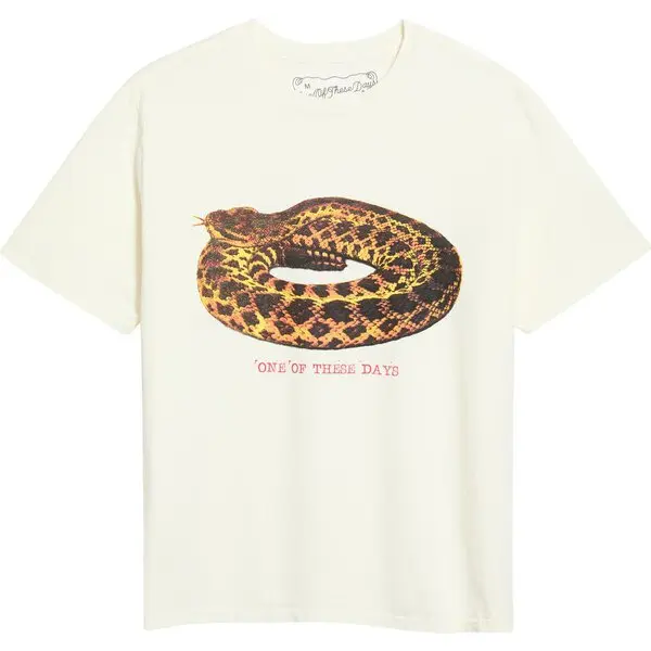 ONE OF THESE DAYS Rattler Cotton Graphic T-shirt - Bone