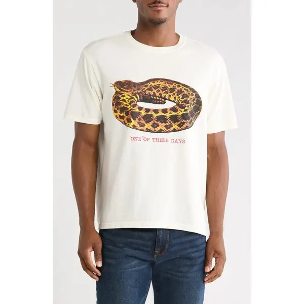 ONE OF THESE DAYS Rattler Cotton Graphic T-shirt - Bone