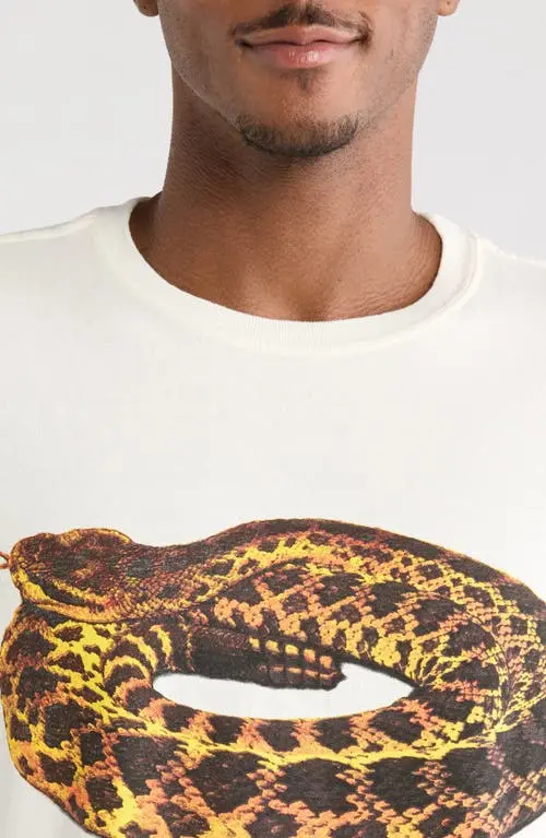 ONE OF THESE DAYS Rattler Cotton Graphic T-shirt - Bone