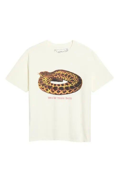 ONE OF THESE DAYS Rattler Cotton Graphic T-shirt - Bone