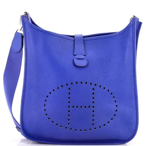 Hermès Evelyne Bag Gen Iii Clemence Gm - Blue