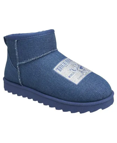 True Religion Faux Suede Boots - Denim
