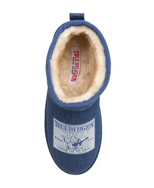 True Religion Faux Suede Boots - Denim