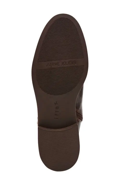 Anne Klein Aksolana Faux Leather Knee High Boot - Dark Brown Smooth