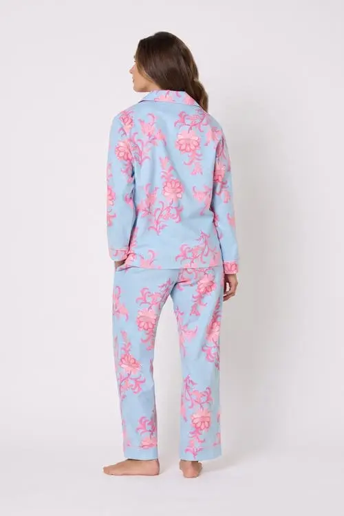 THE CAT'S PAJAMAS Floral Flannel Long-sleeved Pajama Set - Ava