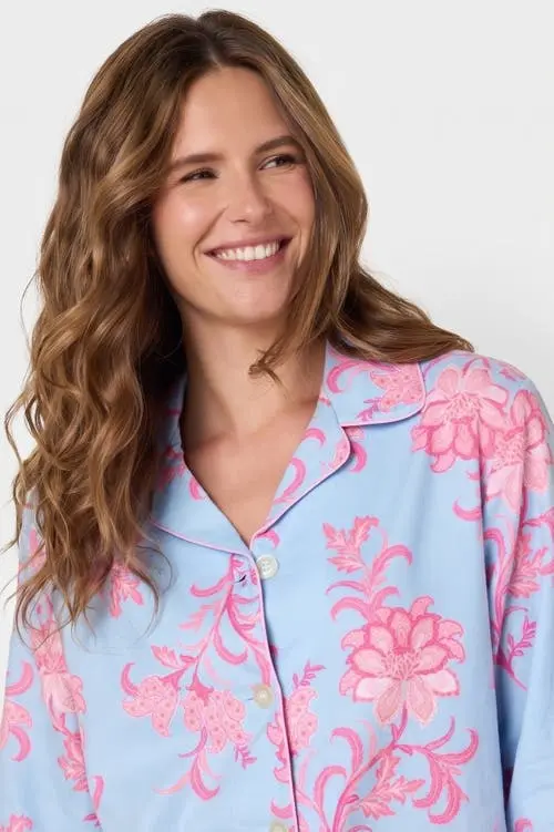 THE CAT'S PAJAMAS Floral Flannel Long-sleeved Pajama Set - Ava