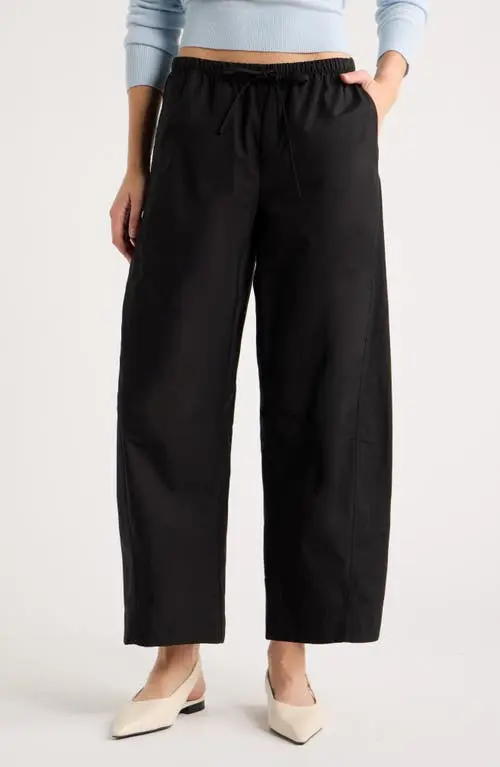 REFORMATION Elara Organic Cotton Drawstring Pants - Black