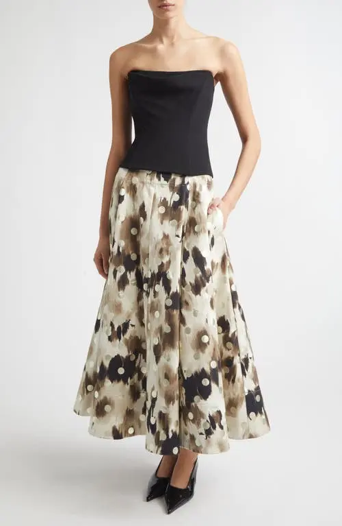 Lela Rose Draped Fluid Crepe Bustier