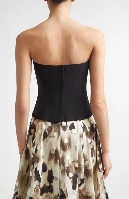 Lela Rose Draped Fluid Crepe Bustier