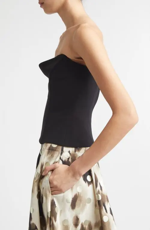 Lela Rose Draped Fluid Crepe Bustier