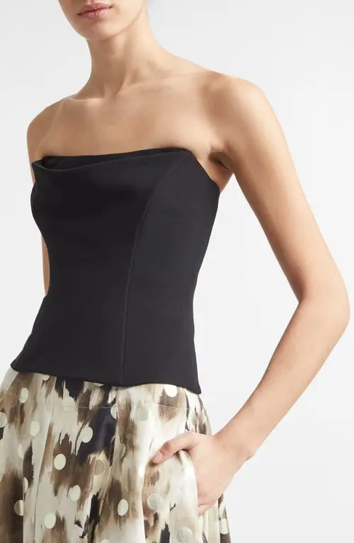 Lela Rose Draped Fluid Crepe Bustier