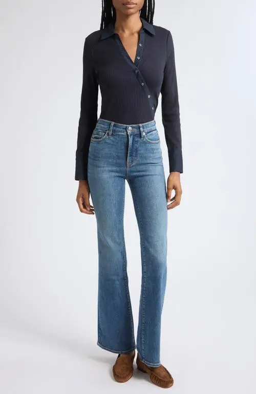 Veronica Beard Brenner Rib Button-up Shirt
