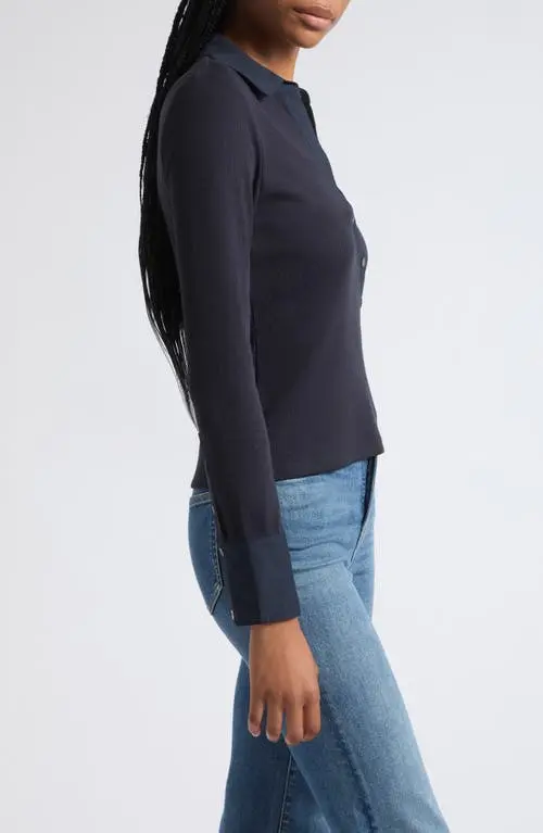 Veronica Beard Brenner Rib Button-up Shirt