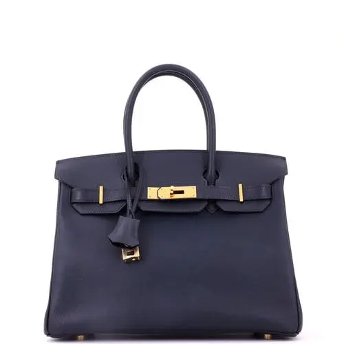 Hermès Birkin Handbag Epsom With Gold Hardware 30 - Blue