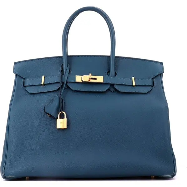 Hermès Birkin Handbag Epsom With Gold Hardware 35 - Blue