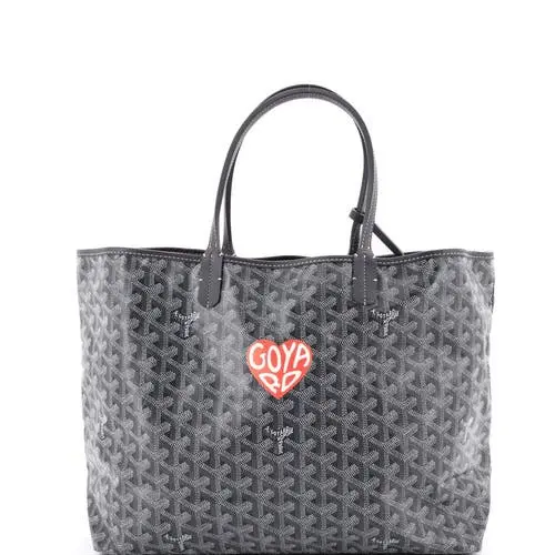 Goyard Saint Louis Tote Printed Coated Canvas Pm - Grey