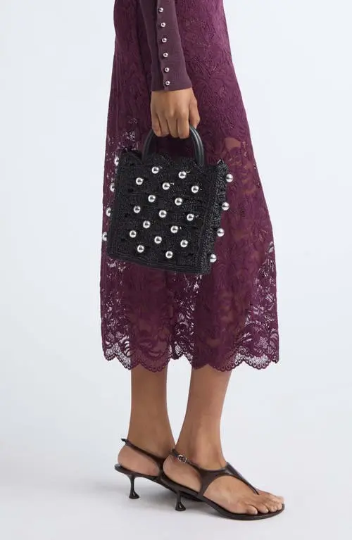 Rabanne Small Raffia Tote Bag