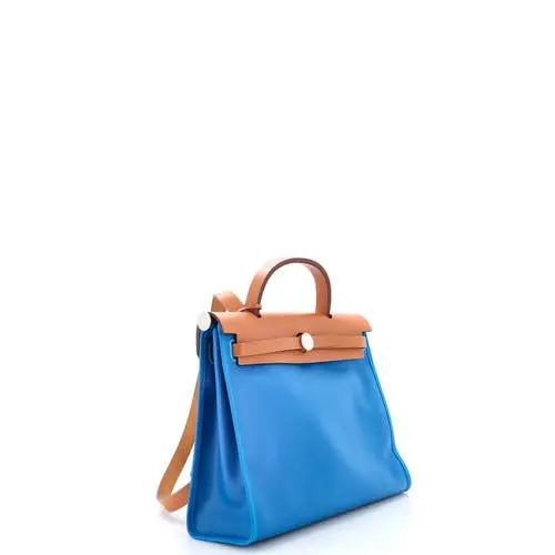 Hermès Herbag Zip Berline Vache Canvas And Leather 31