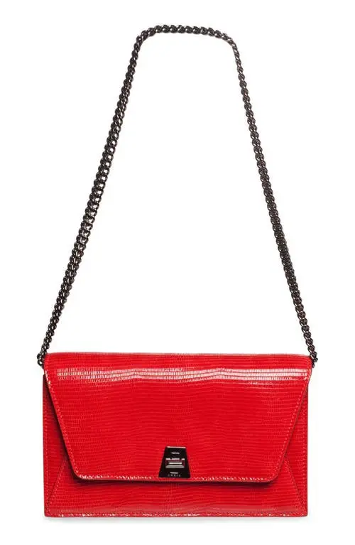 Akris Anouk Lizard Embossed Wallet On A Chain